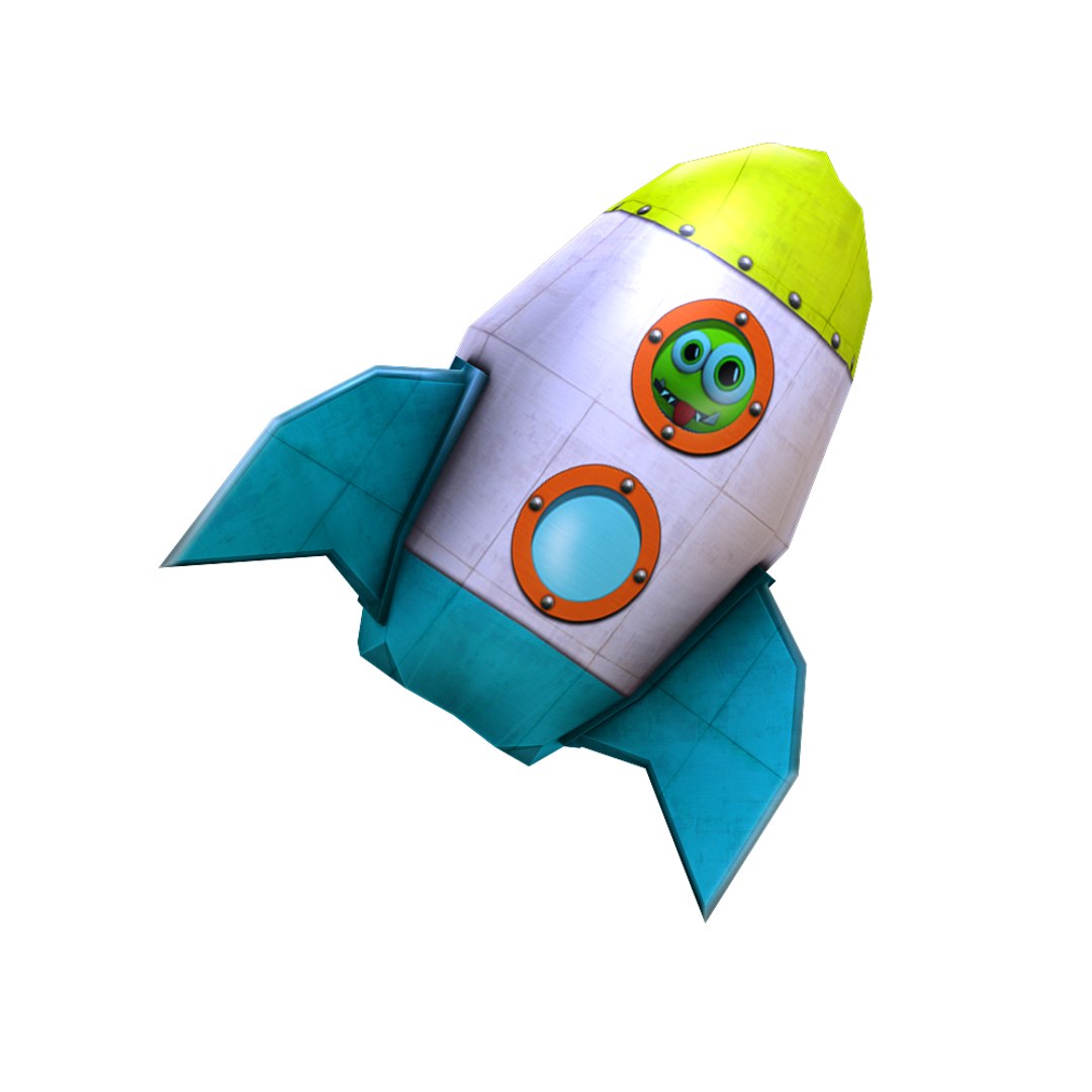 3d Model Cartoon Rocket