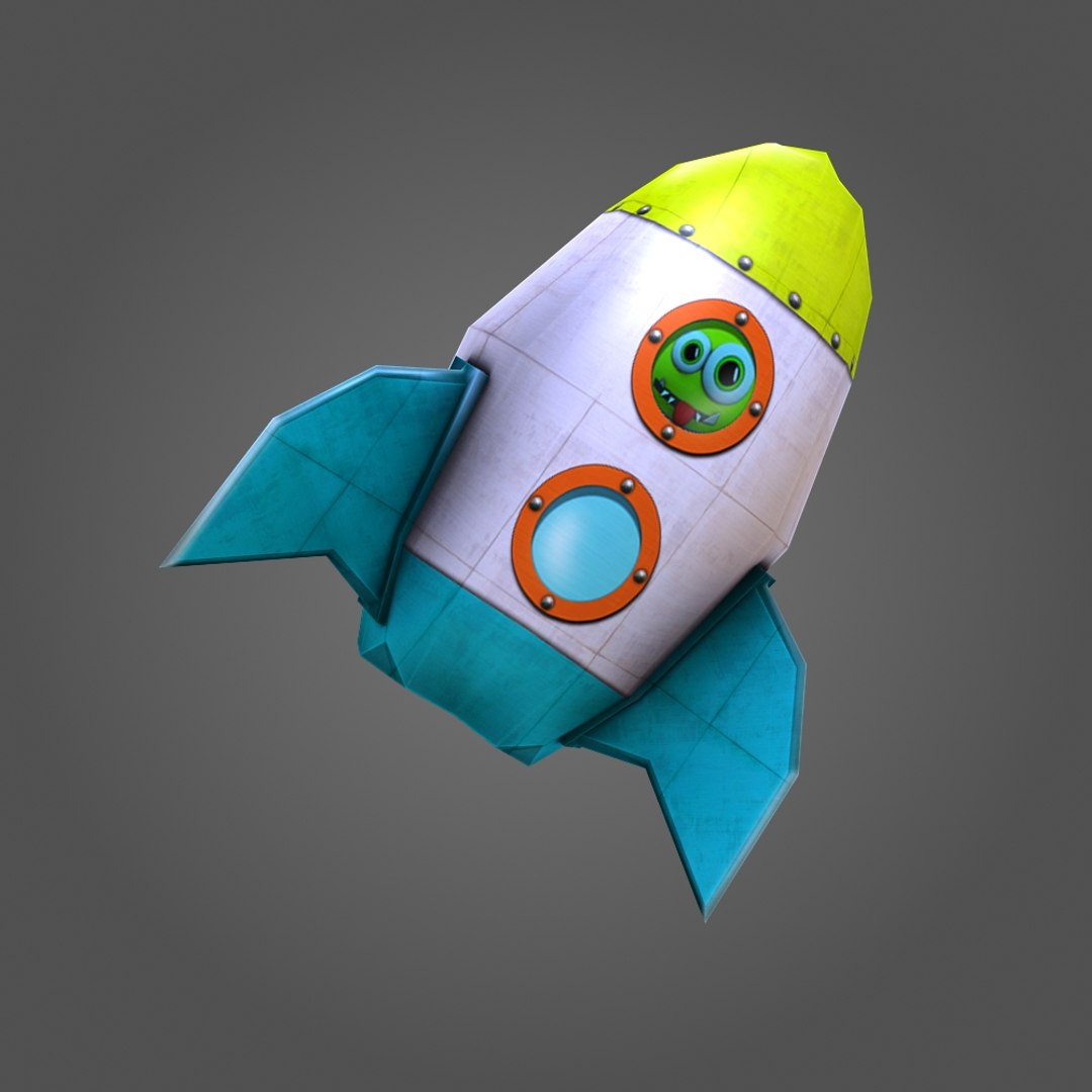 3d Model Cartoon Rocket