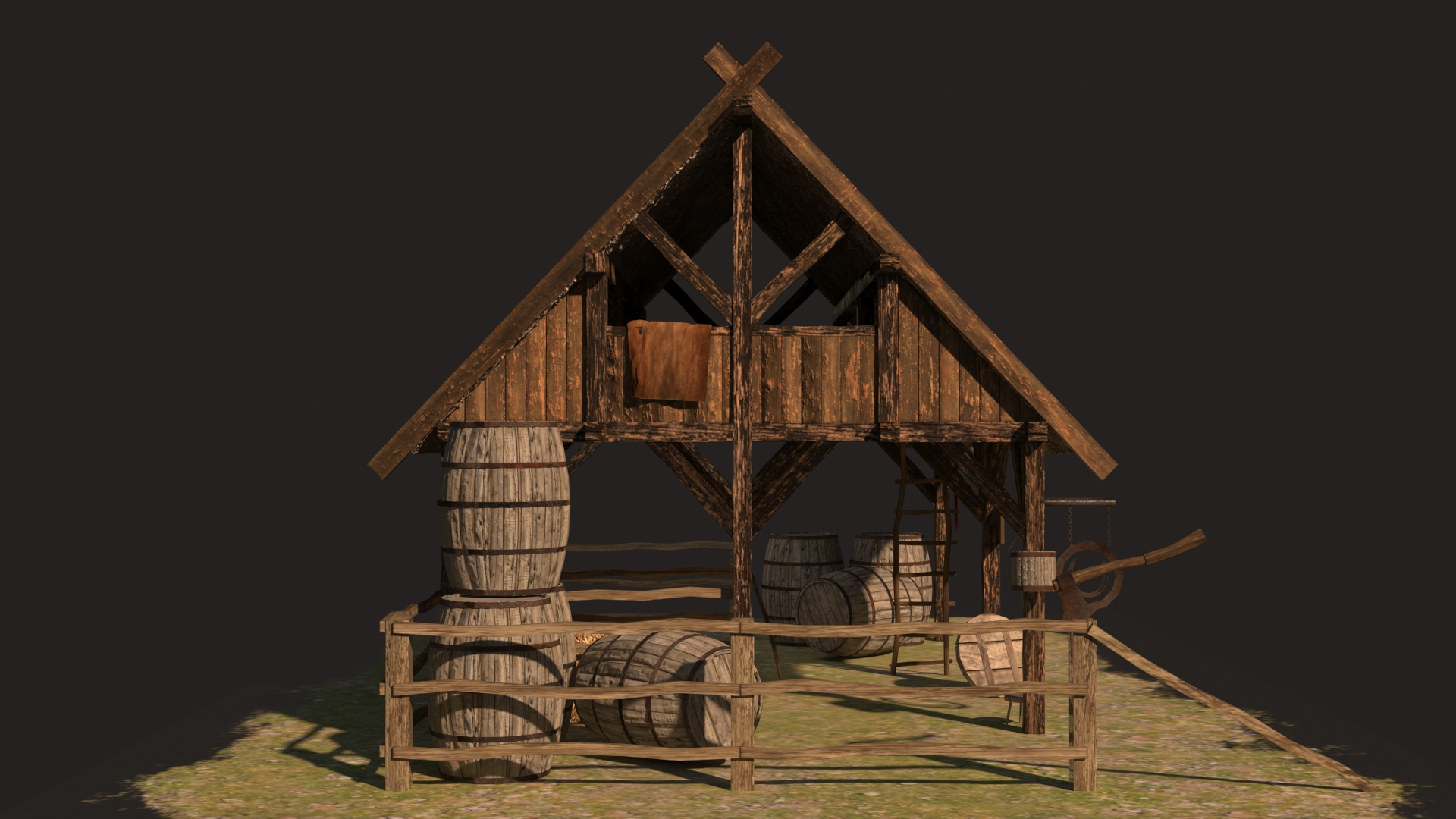 3D medieval viking stable - TurboSquid 1505005
