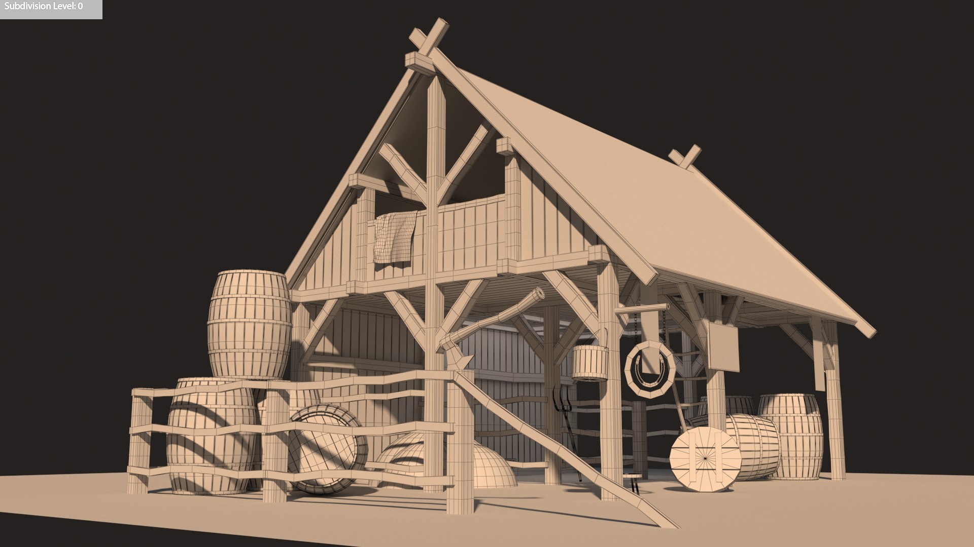 3D medieval viking stable - TurboSquid 1505005