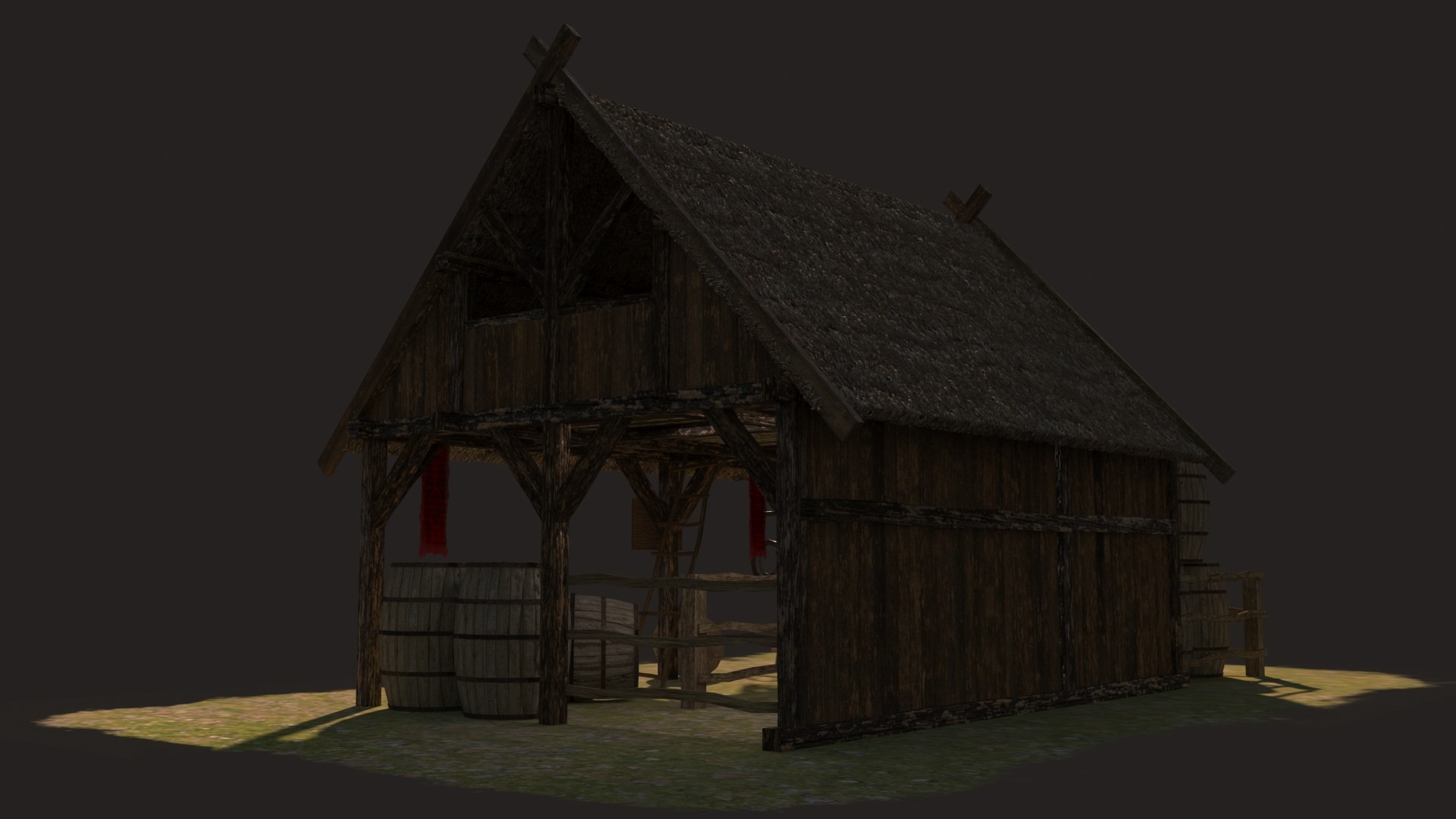 3D medieval viking stable - TurboSquid 1505005