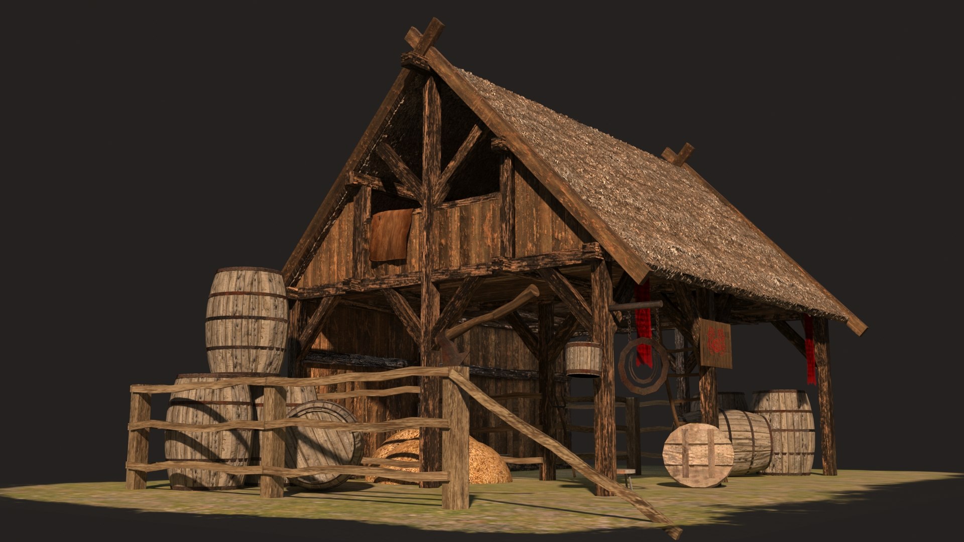 3D medieval viking stable - TurboSquid 1505005
