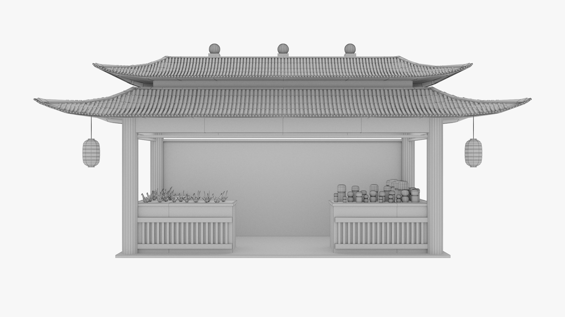 3D Japanese Traditional Tent Model - TurboSquid 2332236