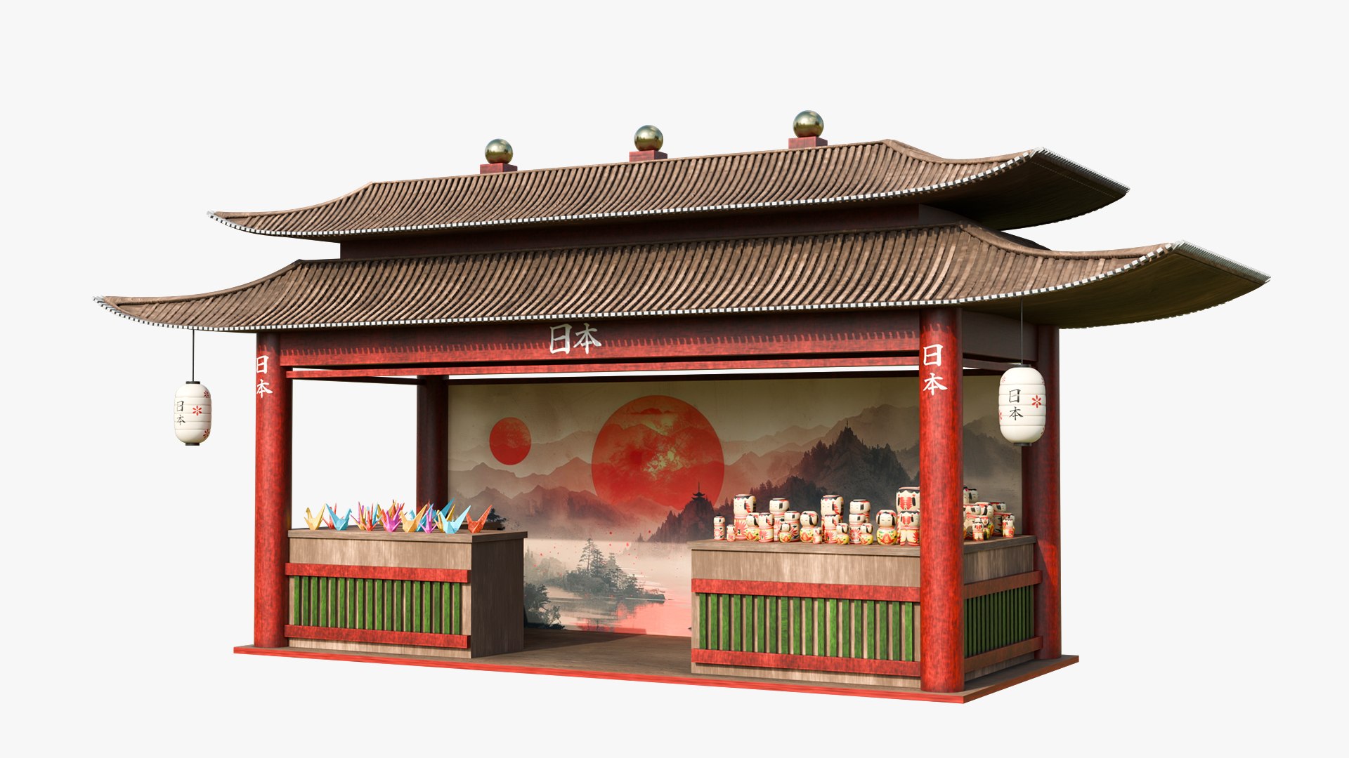 3D Japanese Traditional Tent Model - TurboSquid 2332236