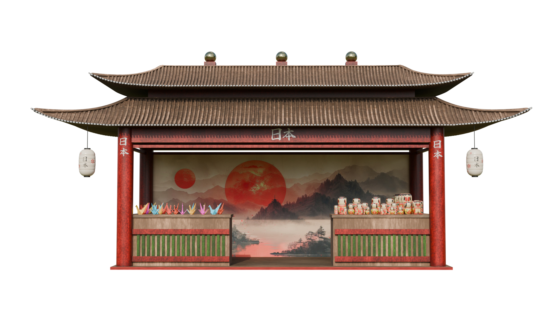 3D Japanese Traditional Tent Model - TurboSquid 2332236