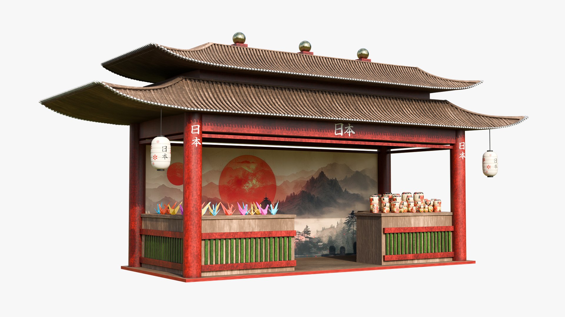3D Japanese Traditional Tent Model - TurboSquid 2332236