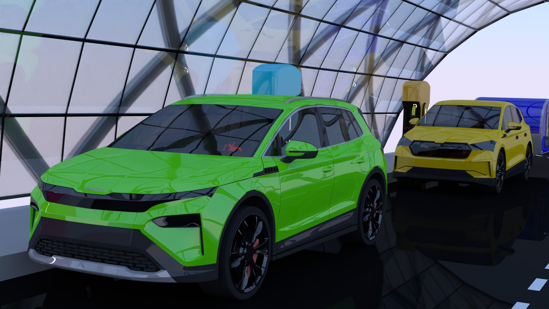 Charger With Elroq And Enyaq 3D Model - TurboSquid 2344905