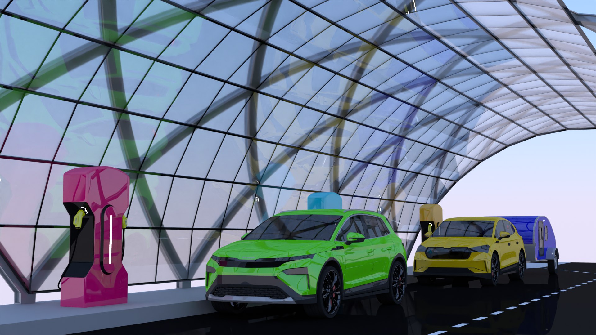 Charger With Elroq And Enyaq 3D Model - TurboSquid 2344905