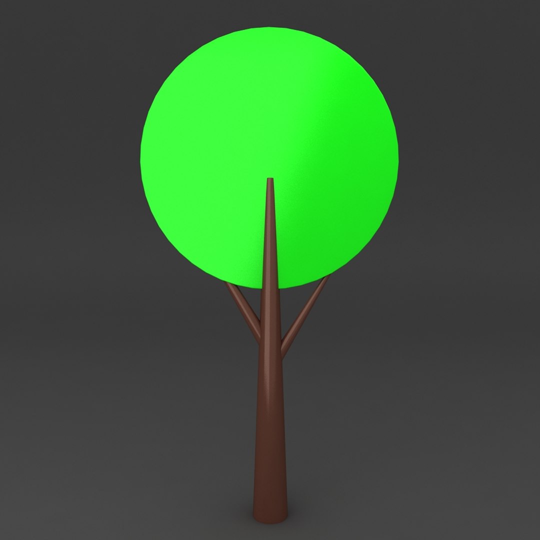 cartoon tree 3d model