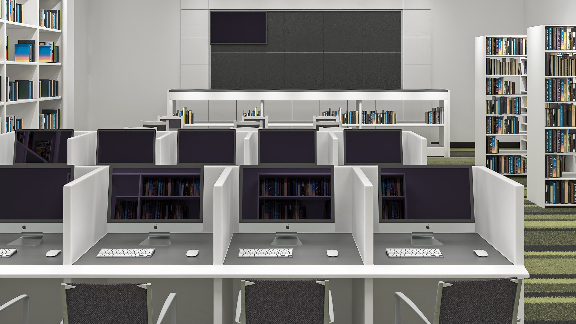 3D Modern Library Interior Model - TurboSquid 2382928