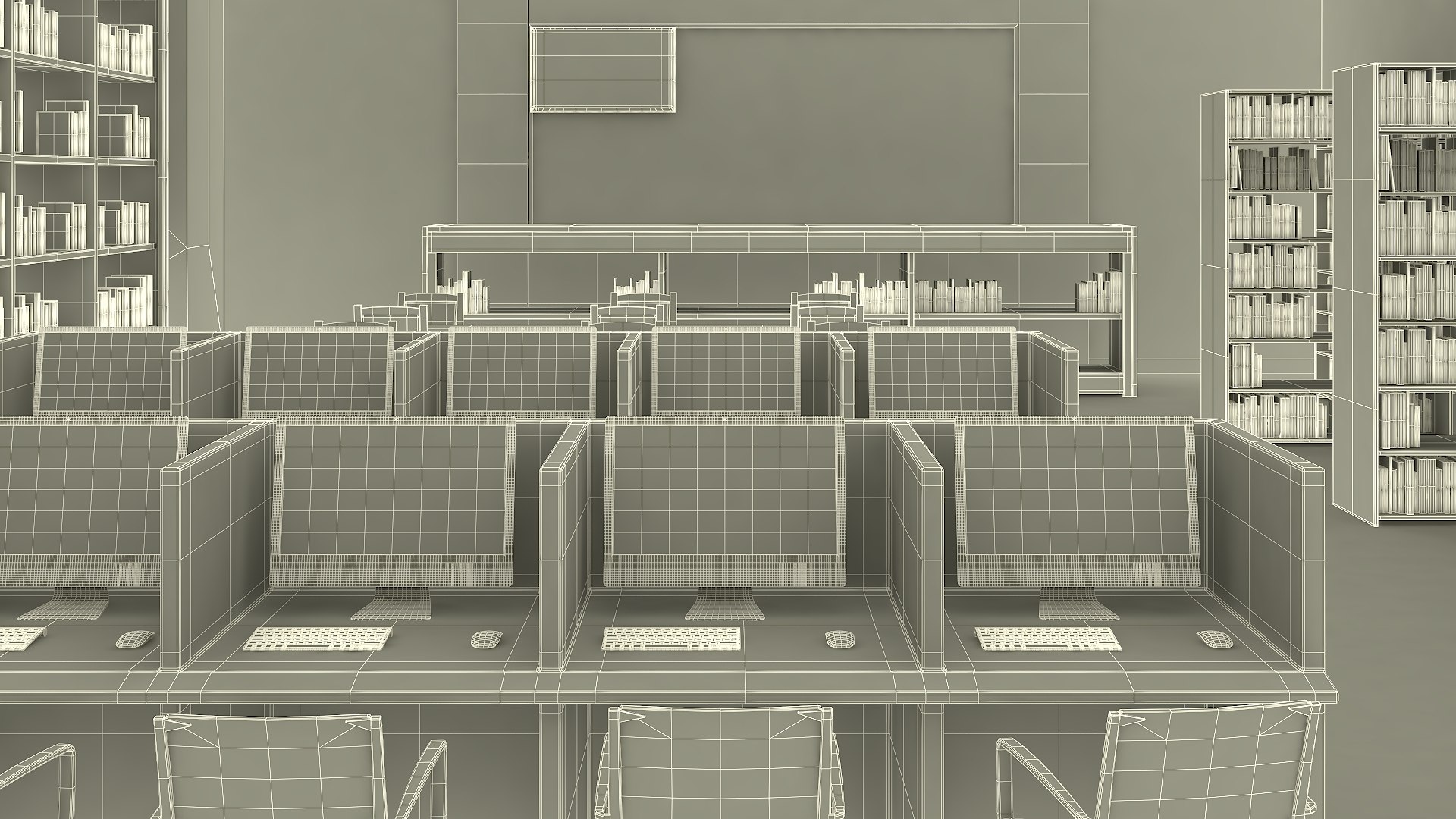 3D Modern Library Interior Model - TurboSquid 2382928