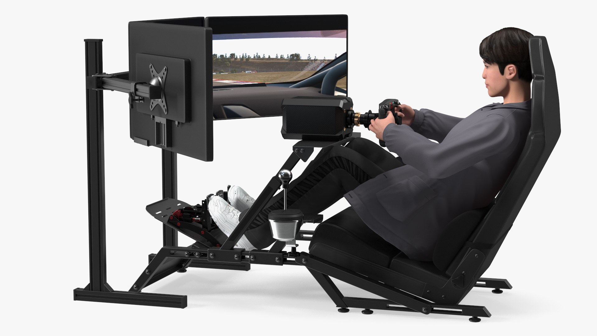 3D Young Man Racing in a Virtual Simulator model - TurboSquid 2082835