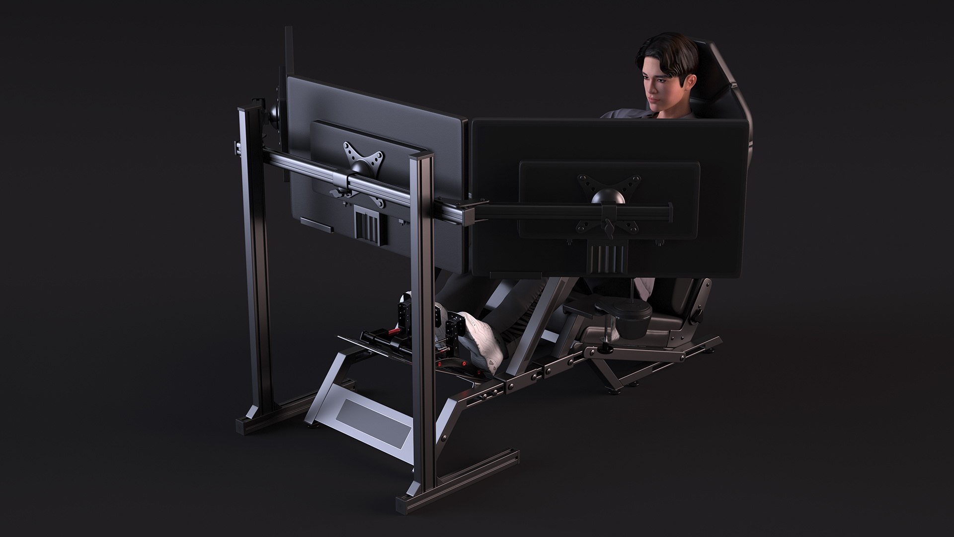 3D Young Man Racing in a Virtual Simulator model - TurboSquid 2082835