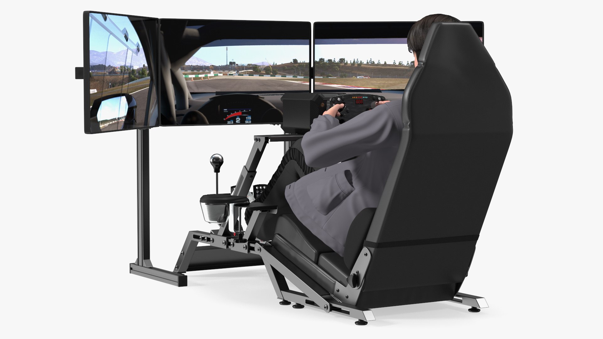 3D Young Man Racing in a Virtual Simulator model - TurboSquid 2082835