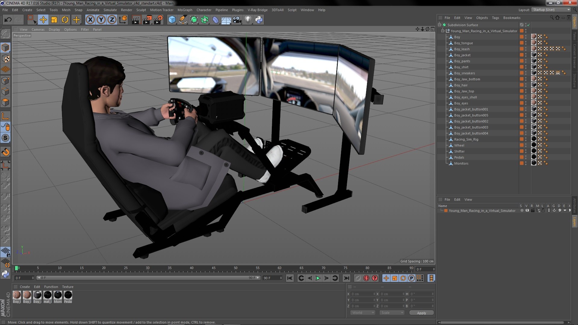 3D Young Man Racing in a Virtual Simulator model - TurboSquid 2082835
