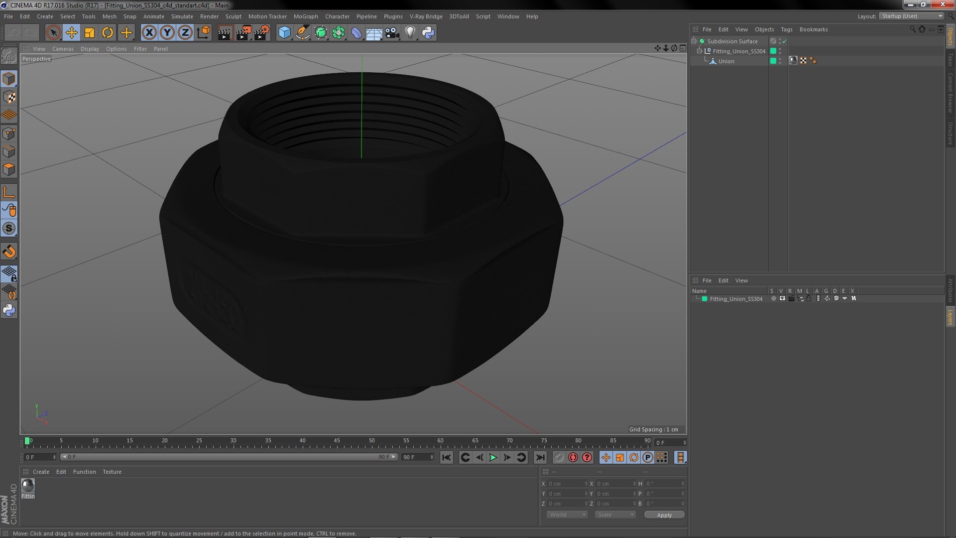 3D Fitting Union SS304 - TurboSquid 1942204