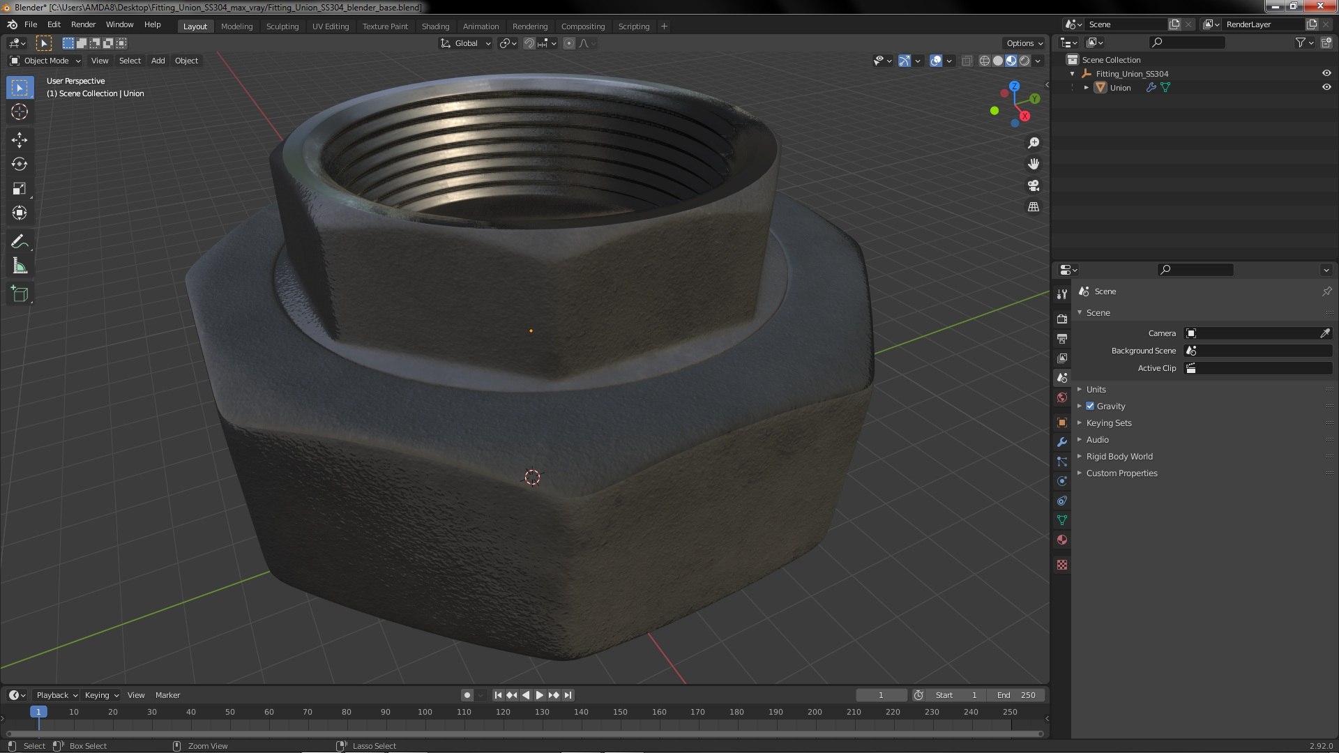 3D Fitting Union SS304 - TurboSquid 1942204