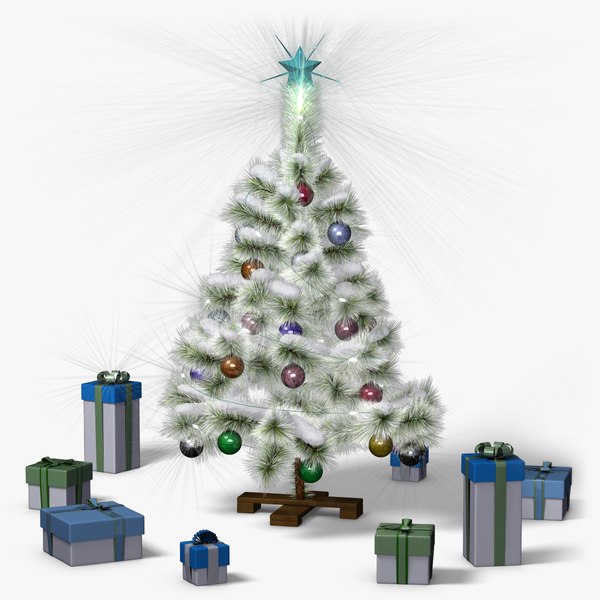 mini christmas tree snow 3d model