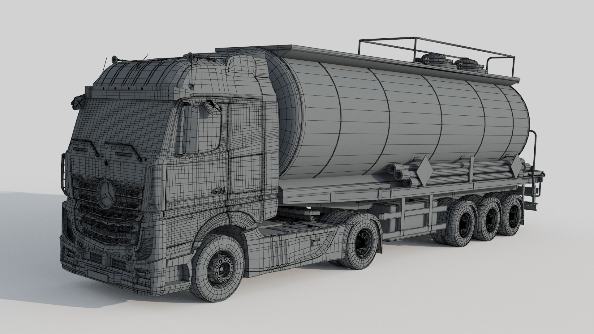 3D Mercedes Actros Fuel Tanker - TurboSquid 1895162
