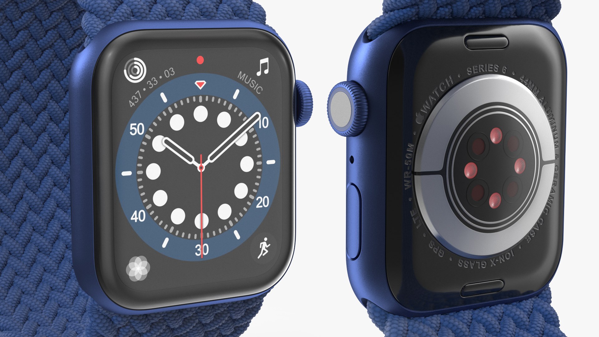 Apple Watch Series 6 Blue Braided Band Model - TurboSquid 1735545