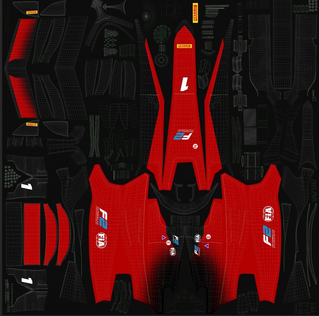 3D Dallara F2 2024 Template For Livery - TurboSquid 2285838