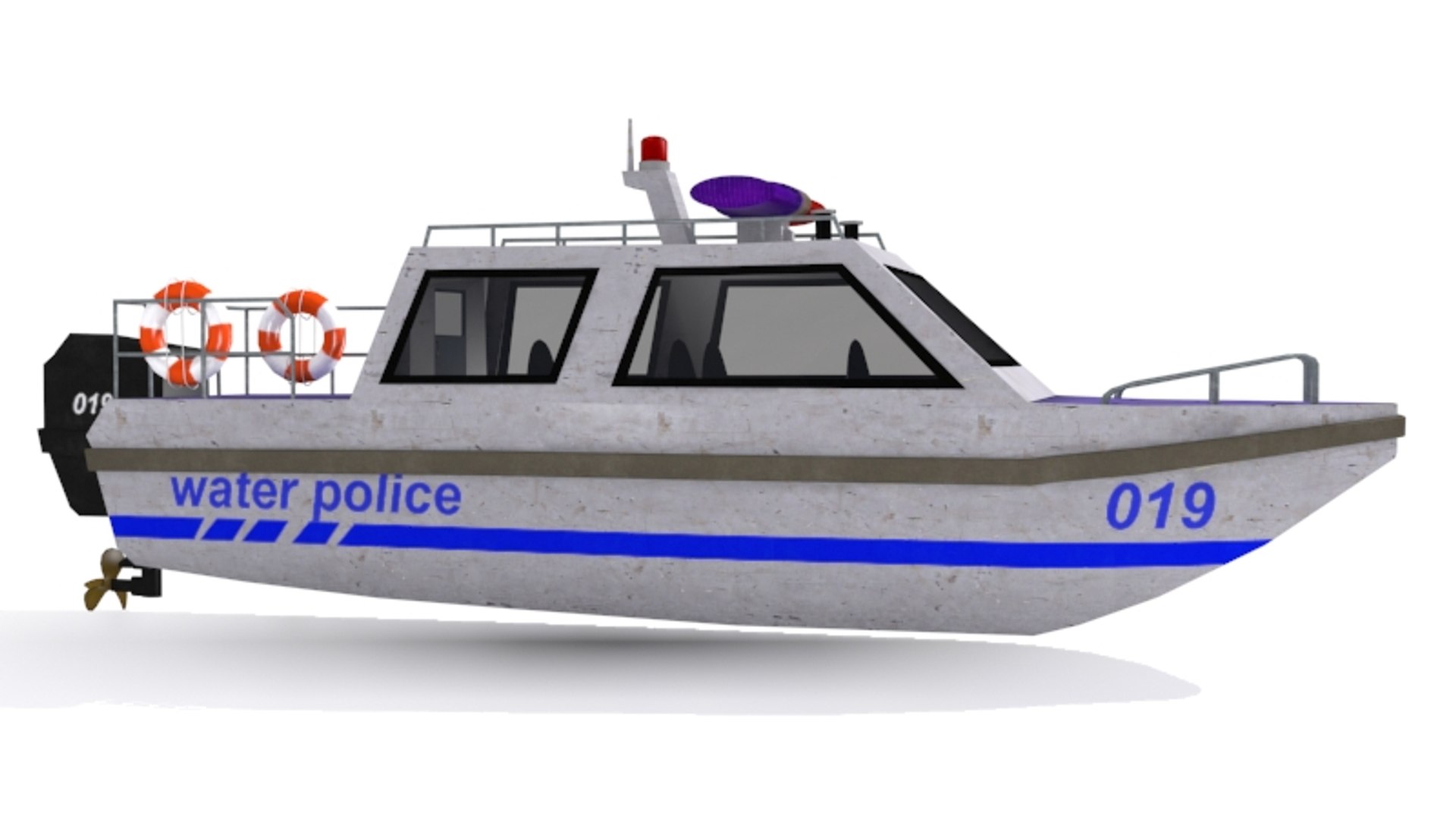 3D Police Boat Model - TurboSquid 1755438