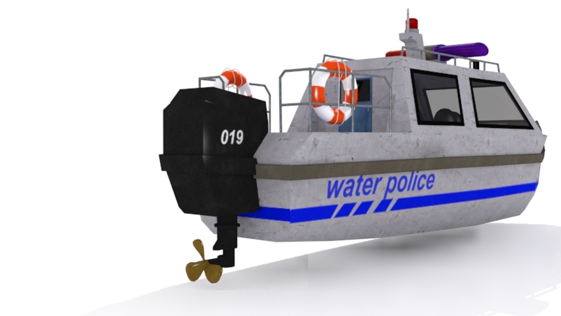 3D Police Boat Model - TurboSquid 1755438