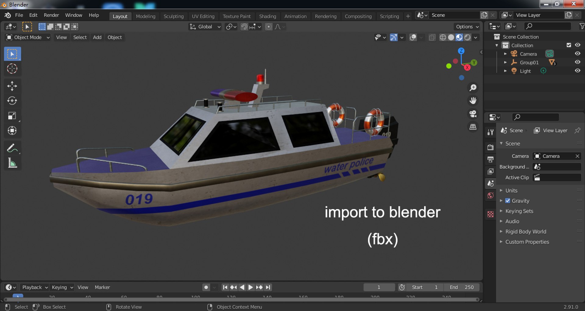 3D Police Boat Model - TurboSquid 1755438