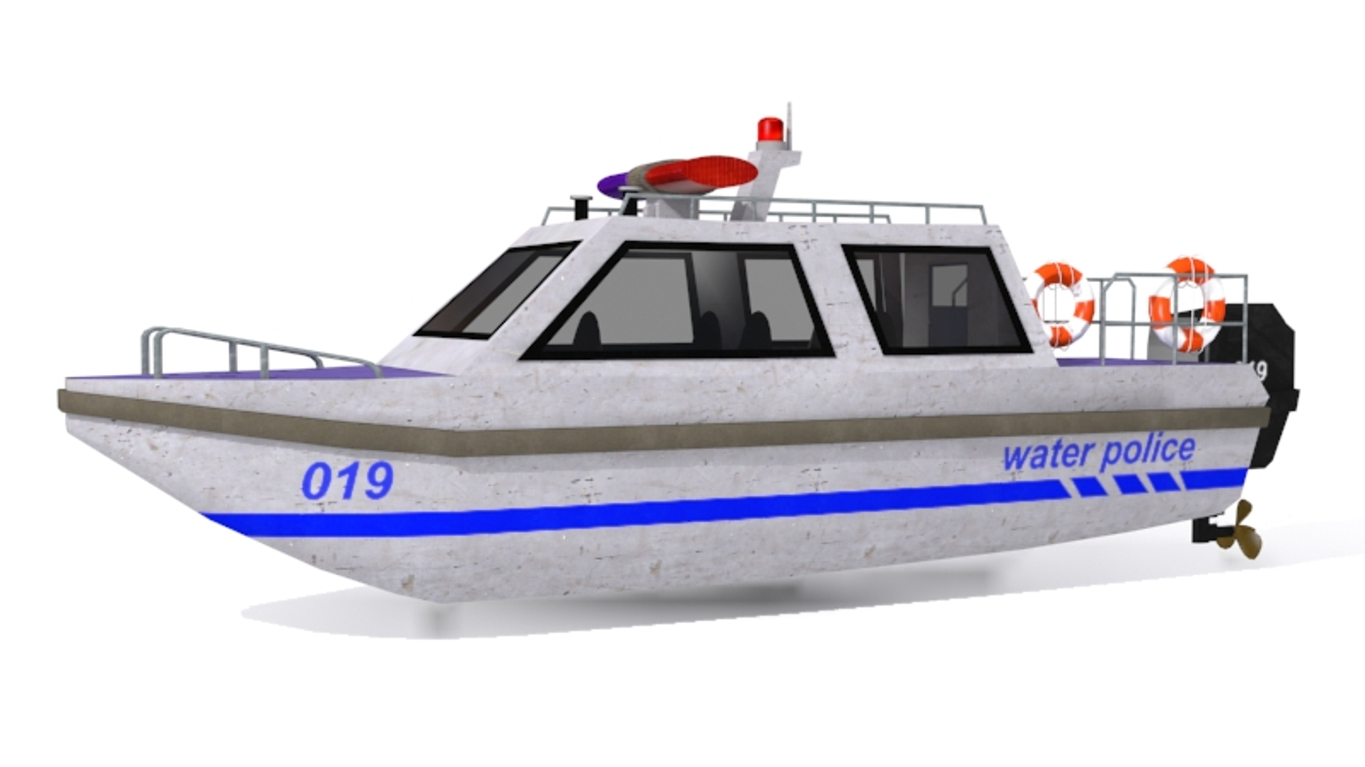 3D police boat model - TurboSquid 1755438
