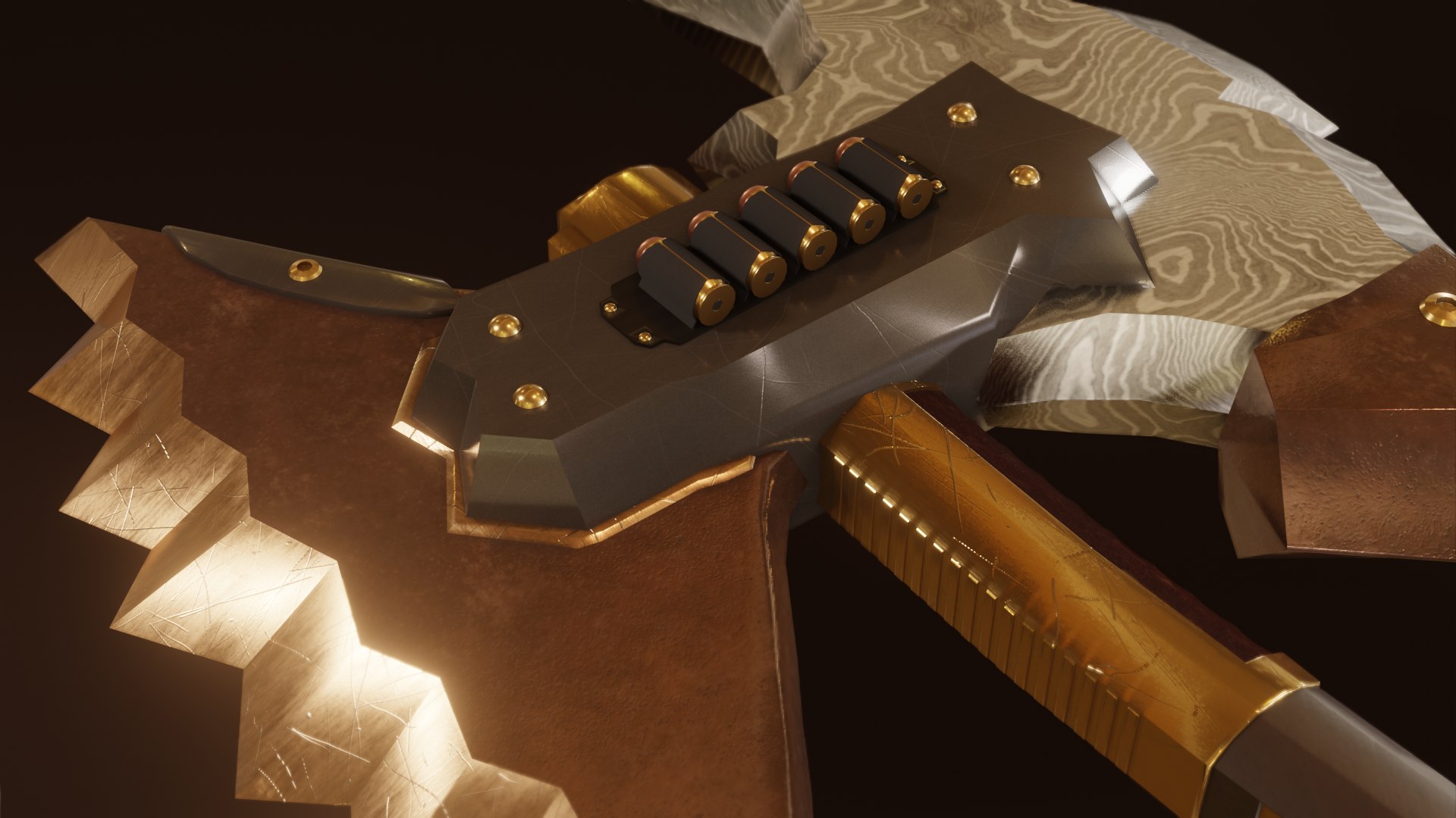 Gun Axe Weapon Pistol 3D Model - TurboSquid 1632177