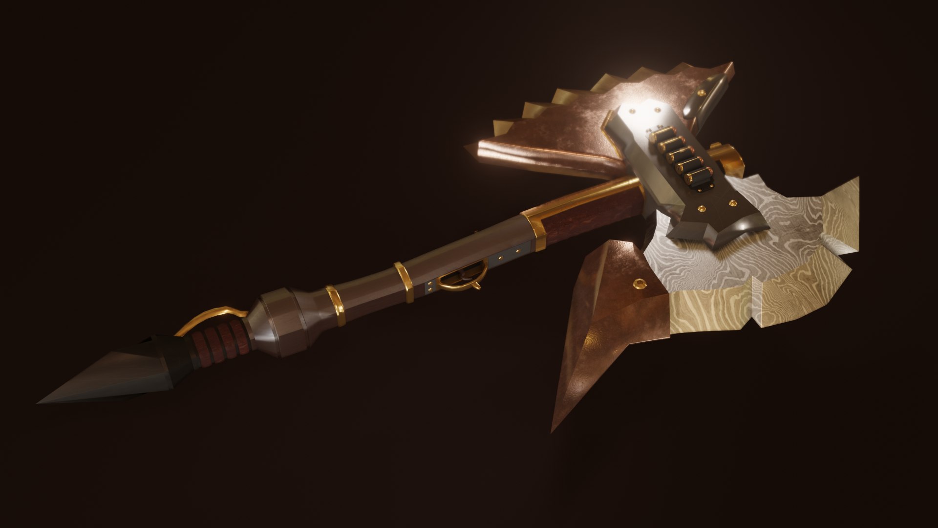 Gun Axe Weapon Pistol 3D Model - TurboSquid 1632177