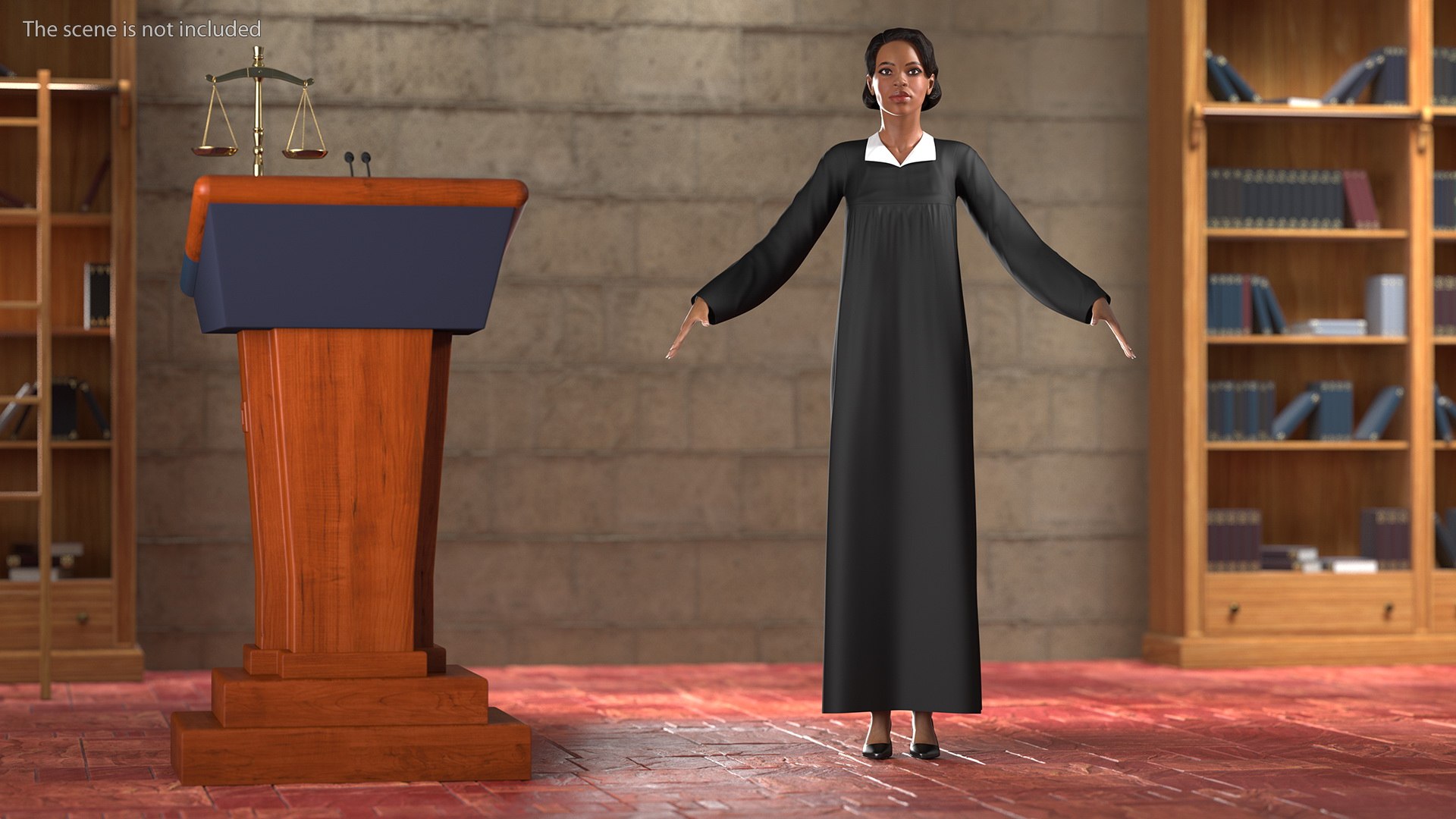 Light skin judge woman rigged model - TurboSquid 1665306
