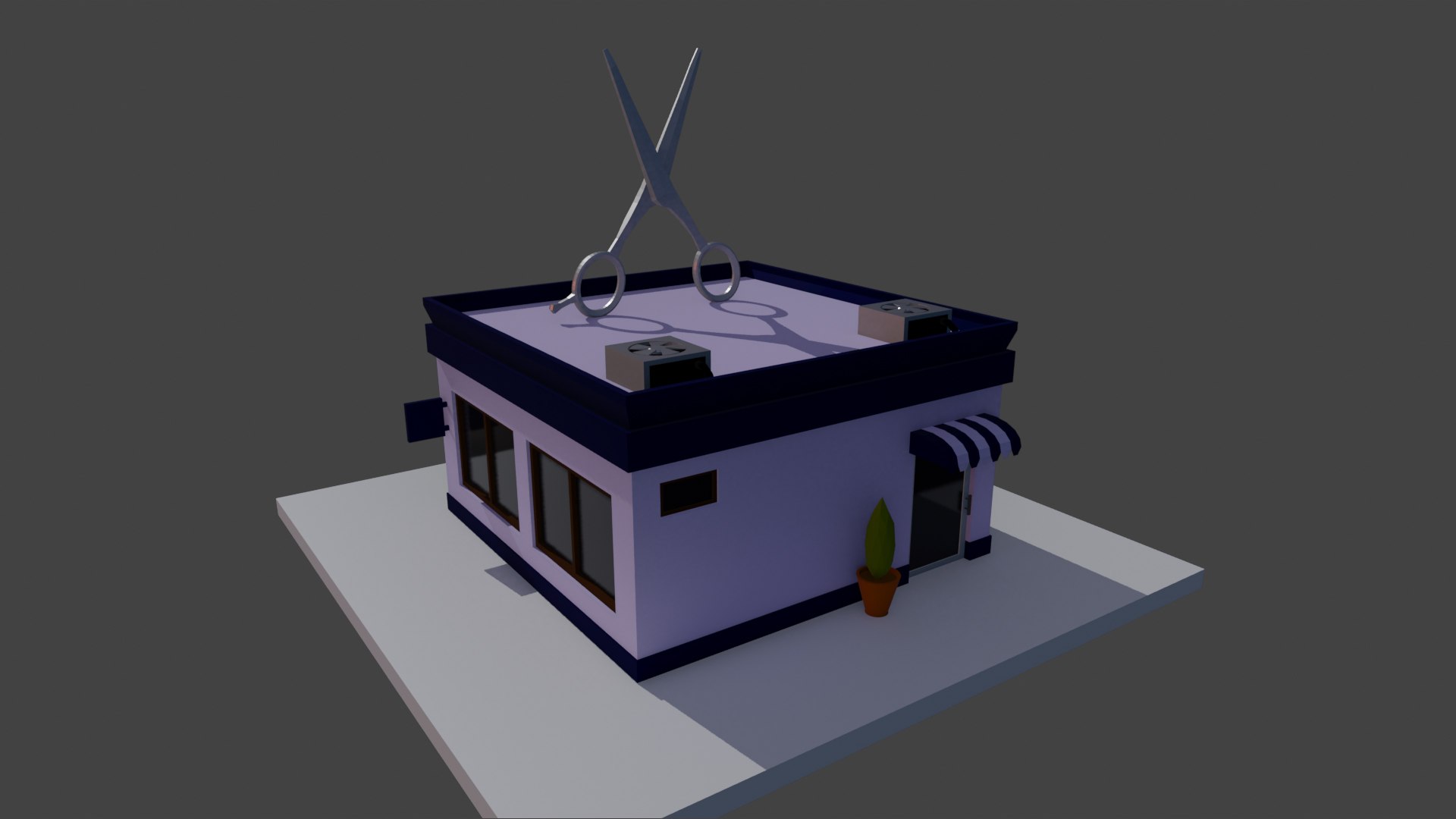 Low Poly Barber Shop 3D Model - TurboSquid 2313019