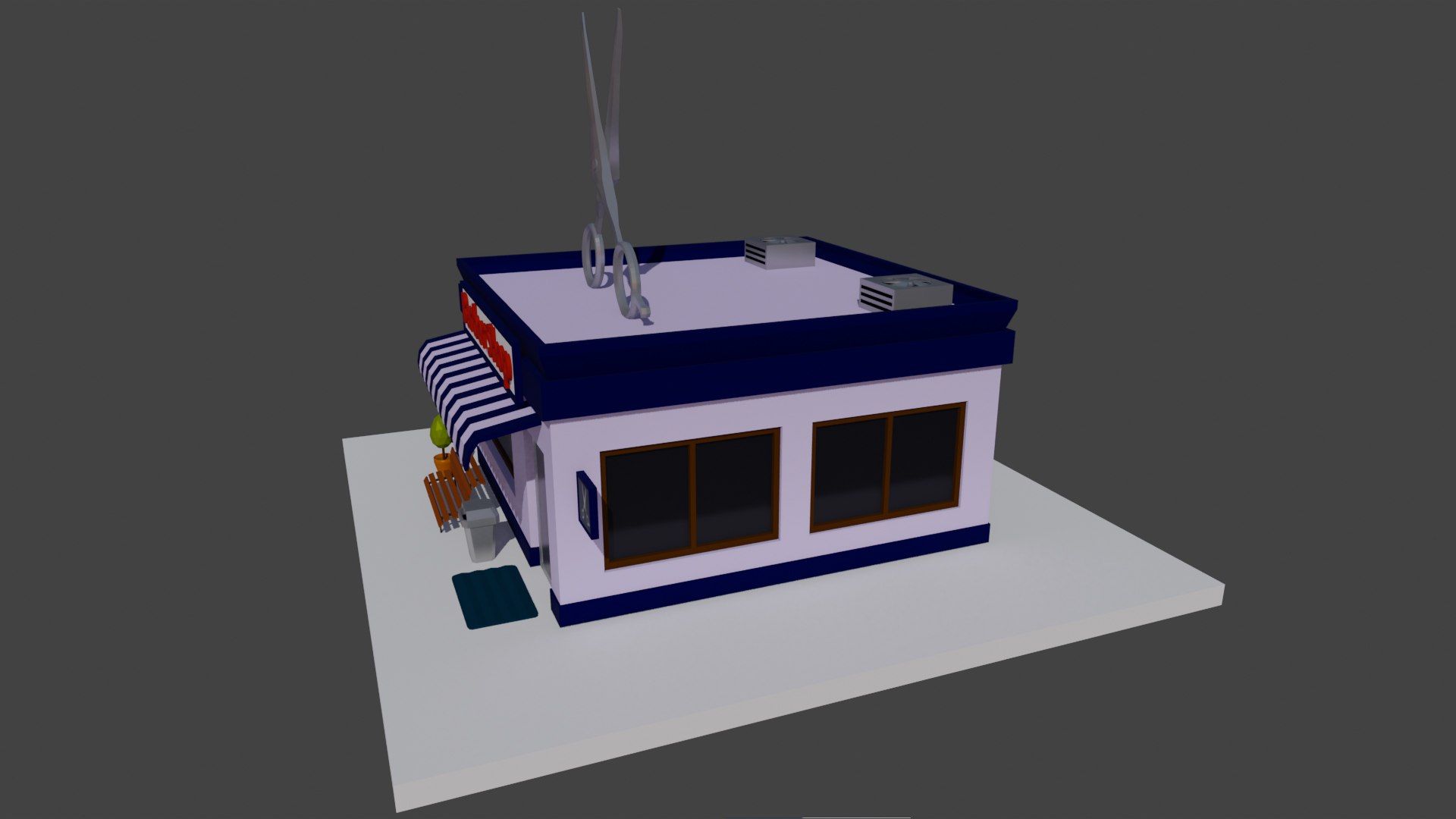 Low Poly Barber Shop 3D Model - TurboSquid 2313019