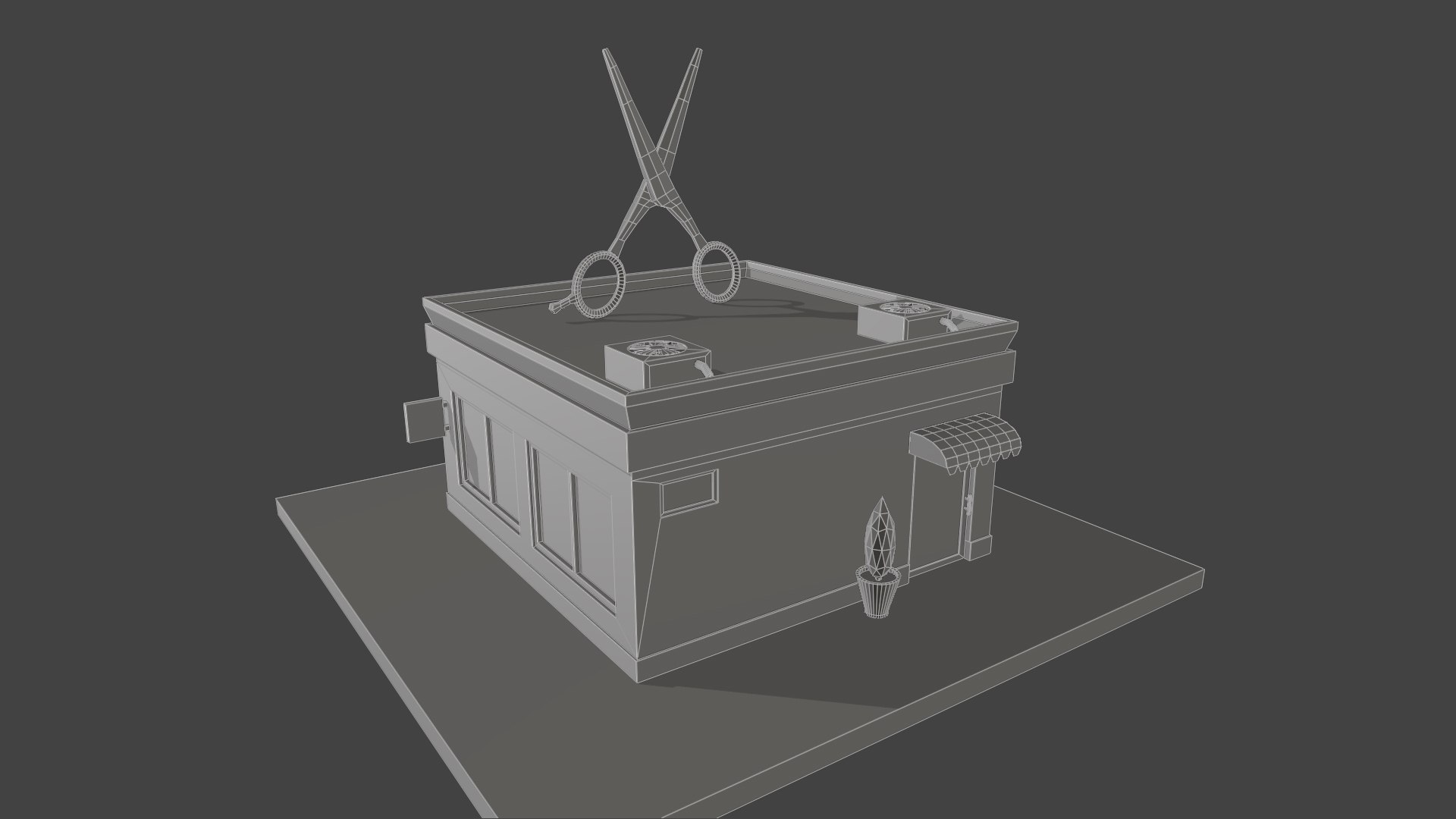 Low Poly Barber Shop 3D Model - TurboSquid 2313019