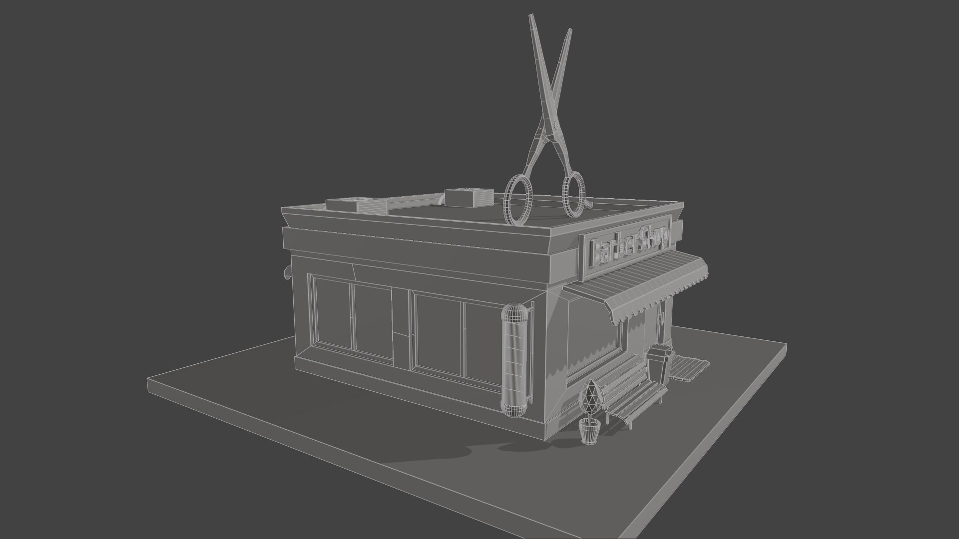 Low Poly Barber Shop 3D Model - TurboSquid 2313019