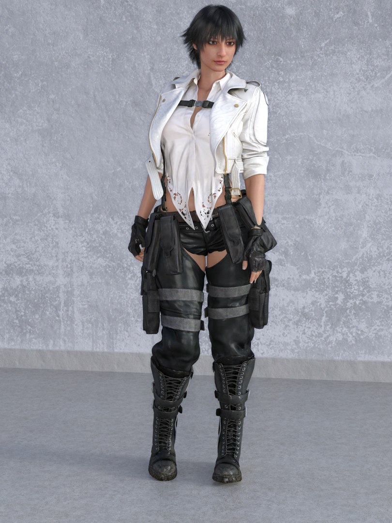 Lady DMC 5 - Game Ready Low-poly 3D Model 3D Model - TurboSquid 2219654