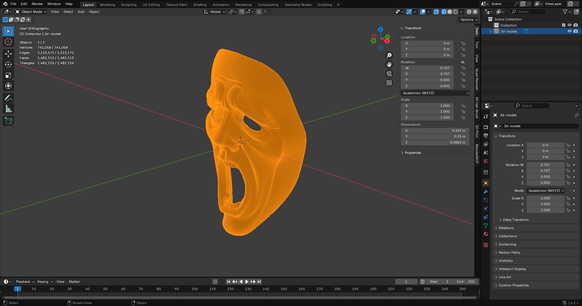 Screaming Mask 3D Print Model Expression Of Terror Rage 3D Model ...