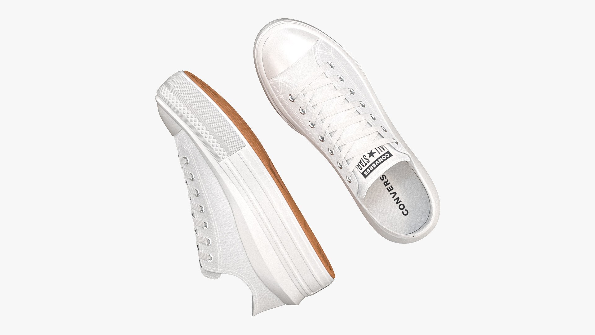 Chuck Taylor All Star Move Platform Low Top White 3D model - TurboSquid ...