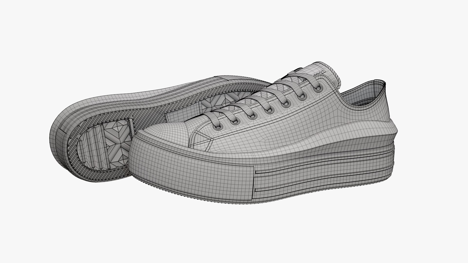 Chuck Taylor All Star Move Platform Low Top White 3D model - TurboSquid ...