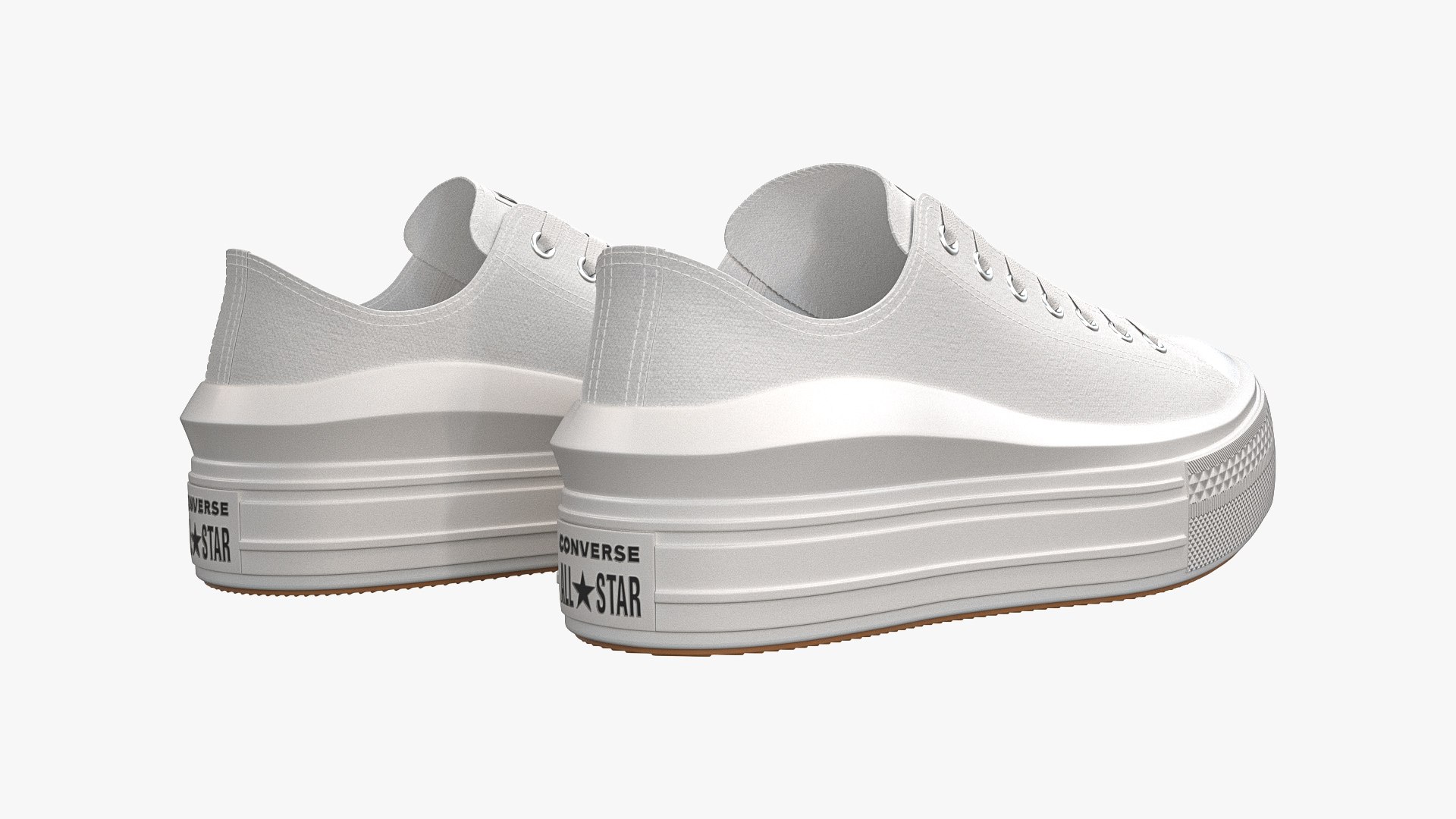 Chuck Taylor All Star Move Platform Low Top White 3D model - TurboSquid ...
