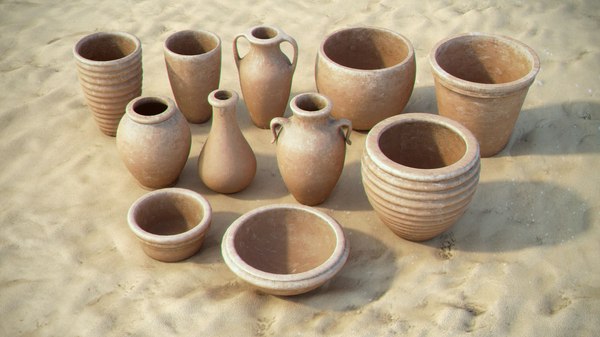 Handmade clay pots model - TurboSquid 1574613