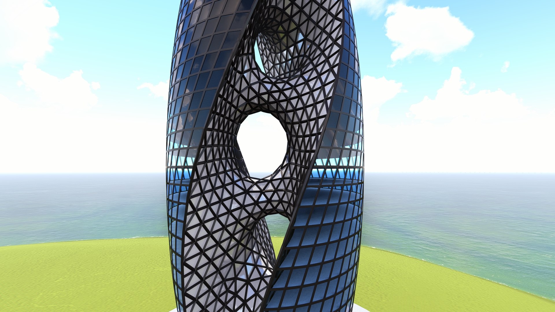 Scifi Twisted Topology Tower Model - TurboSquid 2039357