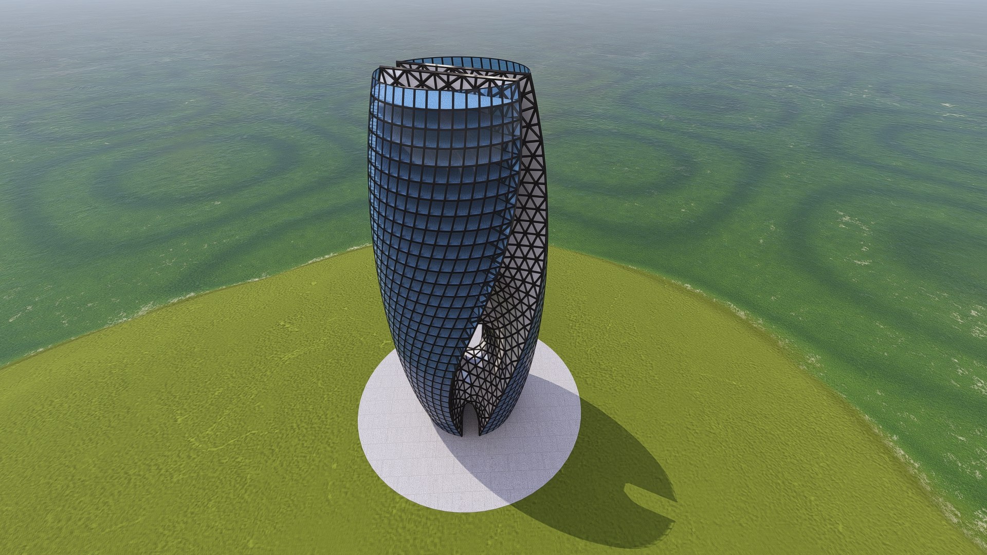 Scifi Twisted Topology Tower Model - TurboSquid 2039357