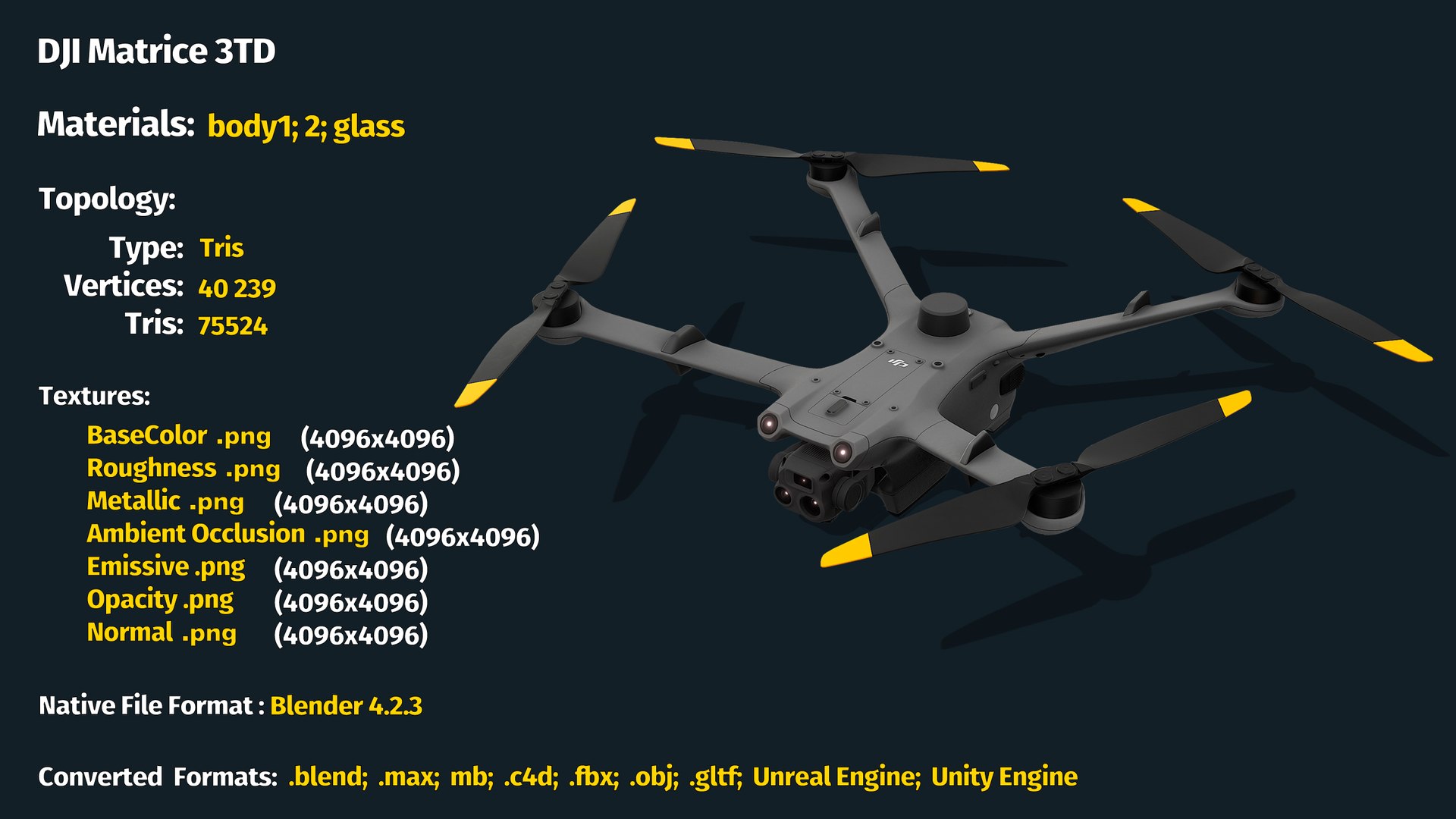 DJI Matrice 3TD 3D - TurboSquid 2297312