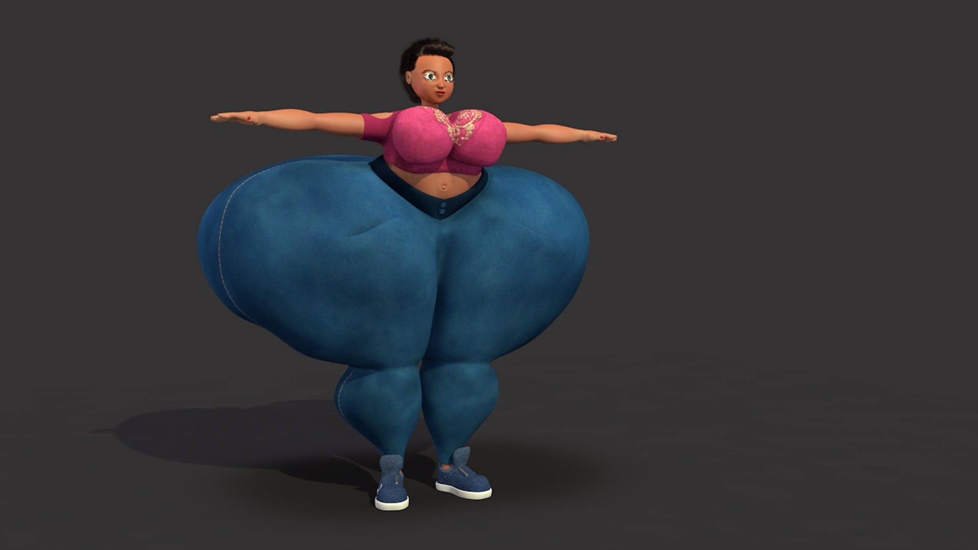 3D Overweight Cartoony Lady Character - TurboSquid 1591361
