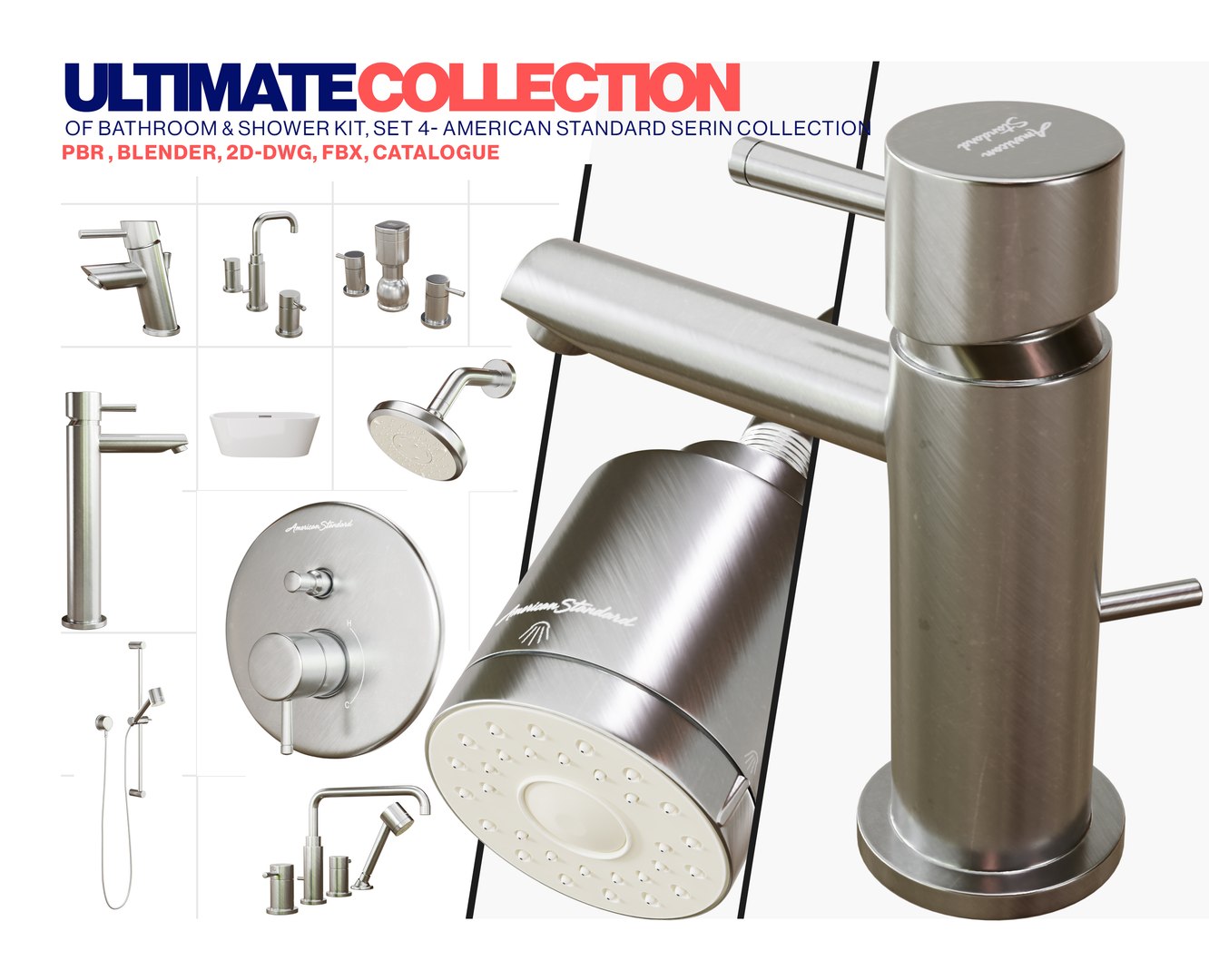 3D Bathroom And Kitchen Faucet Serin Collection Model - TurboSquid 2216139