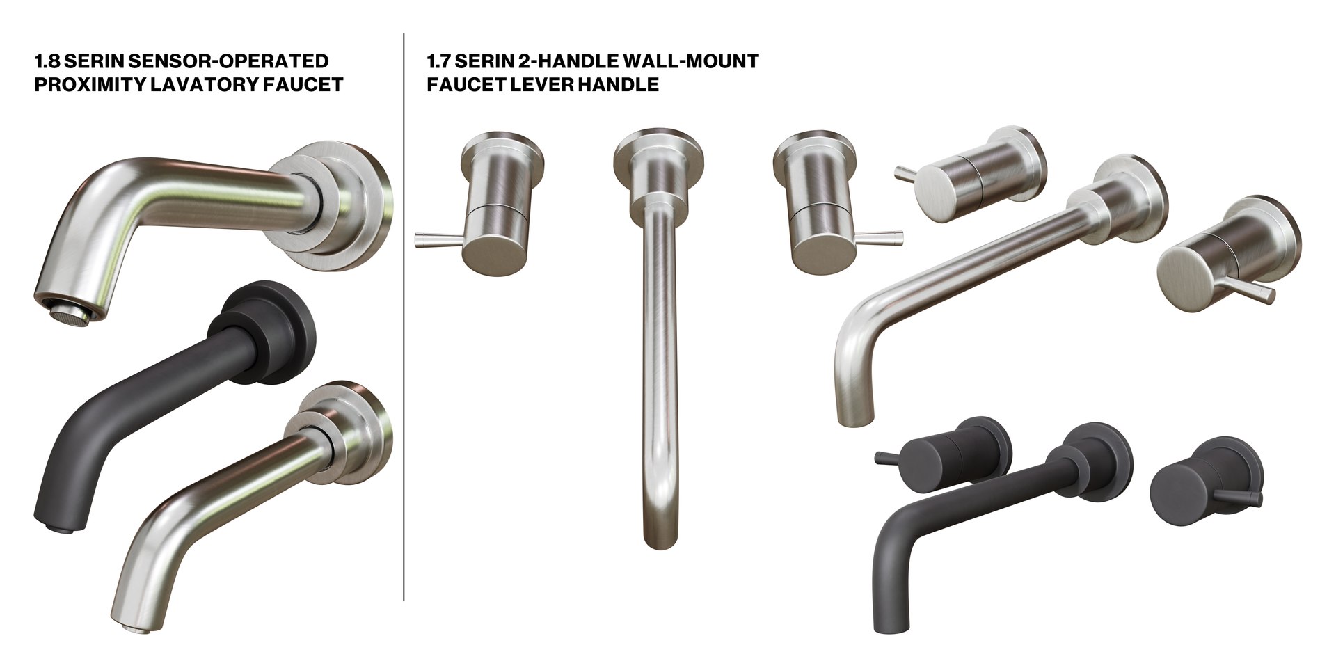 3D Bathroom And Kitchen Faucet Serin Collection Model - TurboSquid 2216139