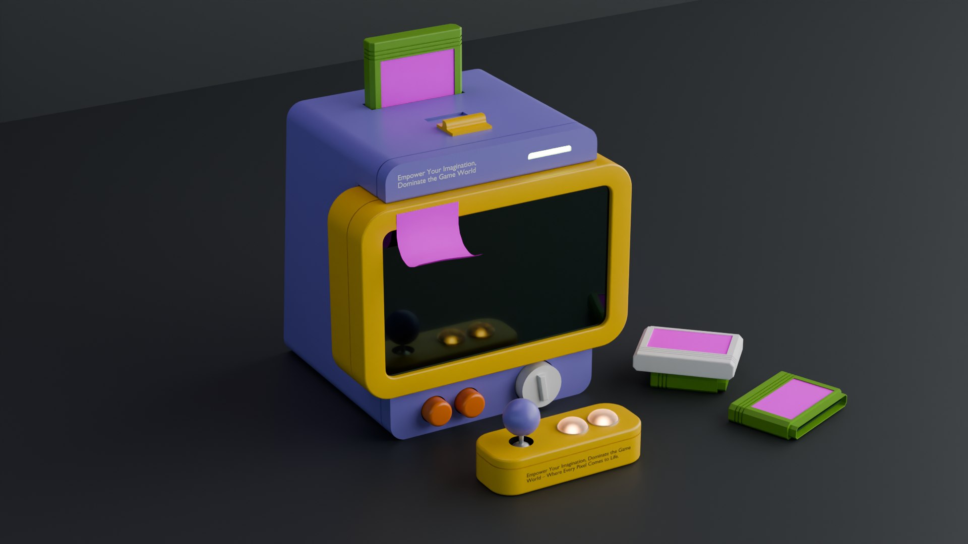 3D Model Retro-Style Gaming Console - TurboSquid 2320901