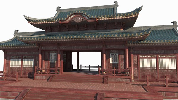 modelo 3d Asian Ancient Architecture Reception Hall - TurboSquid 2050891